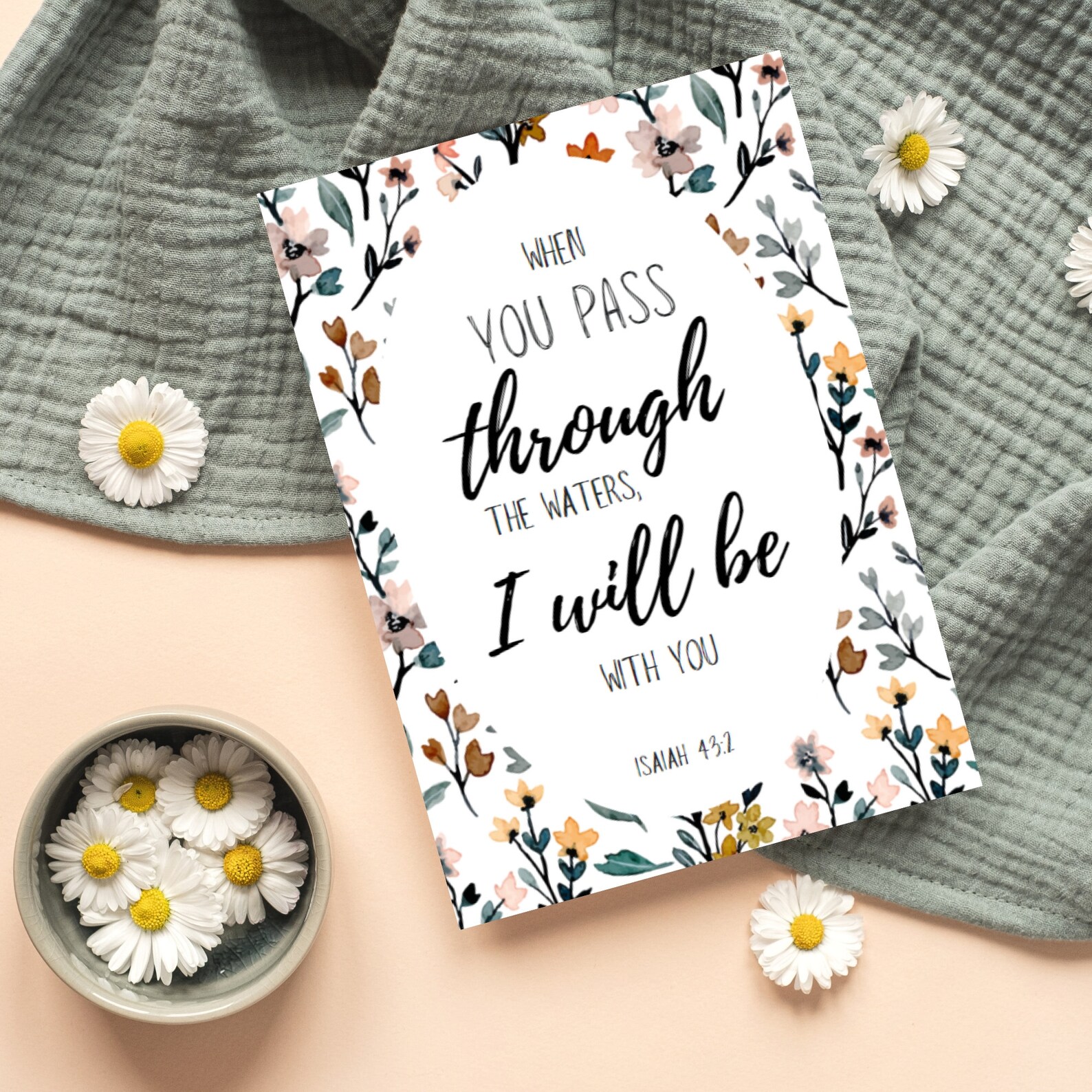 Printable Scripture Greeting Cards, Set of 5 Greeting Cards, Christian ...