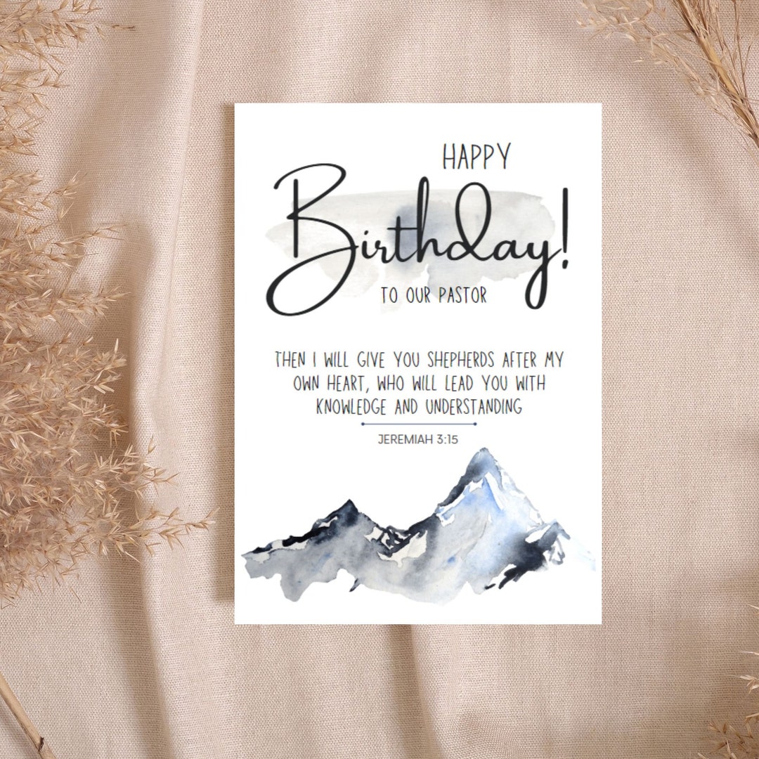 Printable Birthday Card for Pastor, Scripture Birthday Card for Church ...