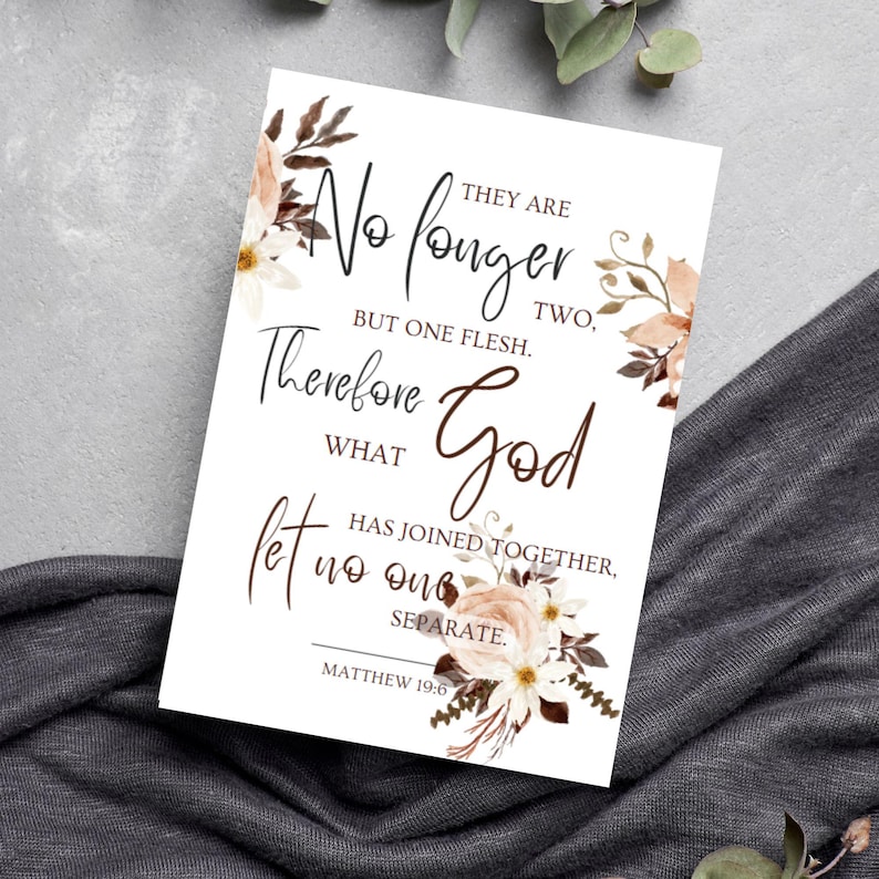 Christian Wedding Card: Bible Verse Congratulations (PDF Download) - Etsy