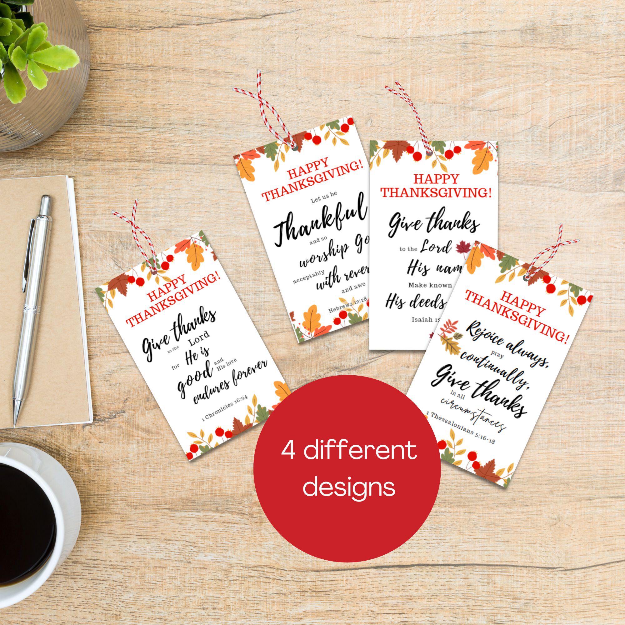 Scripture Thanksgiving Gift Tags: Christian Bible Verse (PDF Download ...