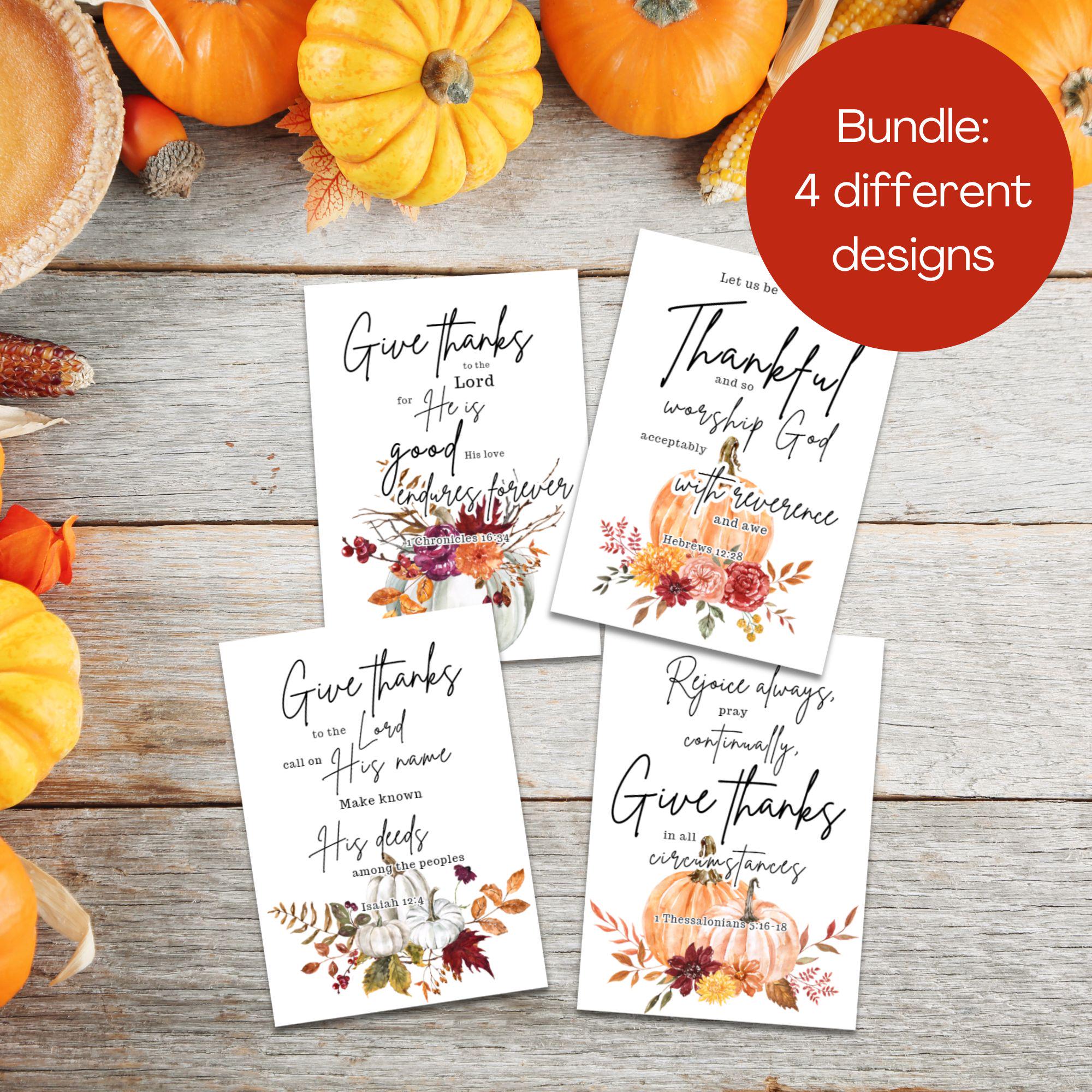 Thanksgiving Scripture Cards: Christian Bible Verse Printables (PDF) - Etsy