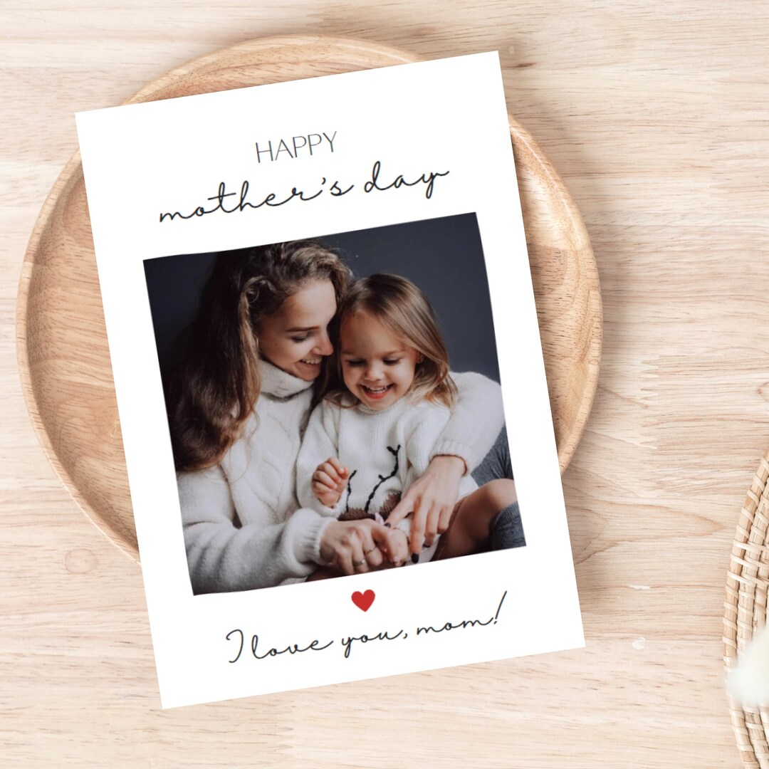 Editable Mothers Day Card With Photo, Card for Mom, for Grandma ...