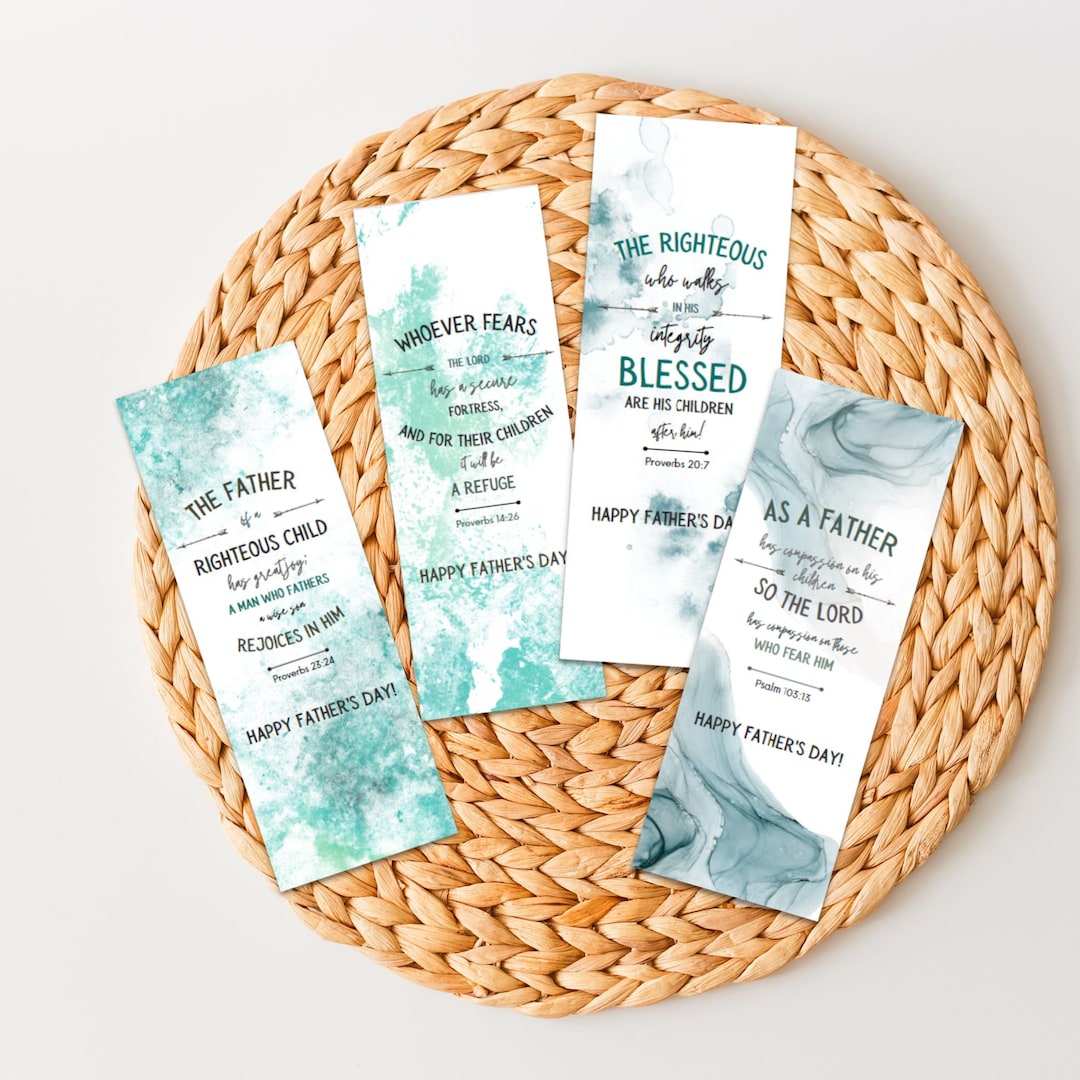 Scripture Father's Day Bookmarks: Christian Bible Verse Tags (digital ...
