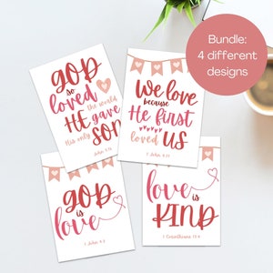 Scripture Valentine Cards, Printable Valentine Cards, Christian ...