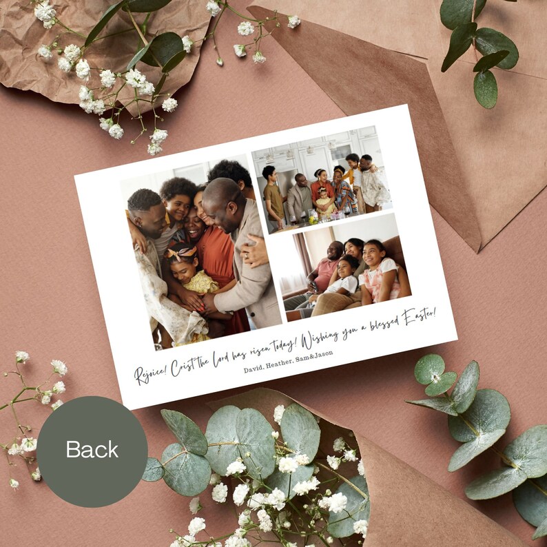 Printable Easter Family Card With Photo, Editable Easter Greeting Card ...
