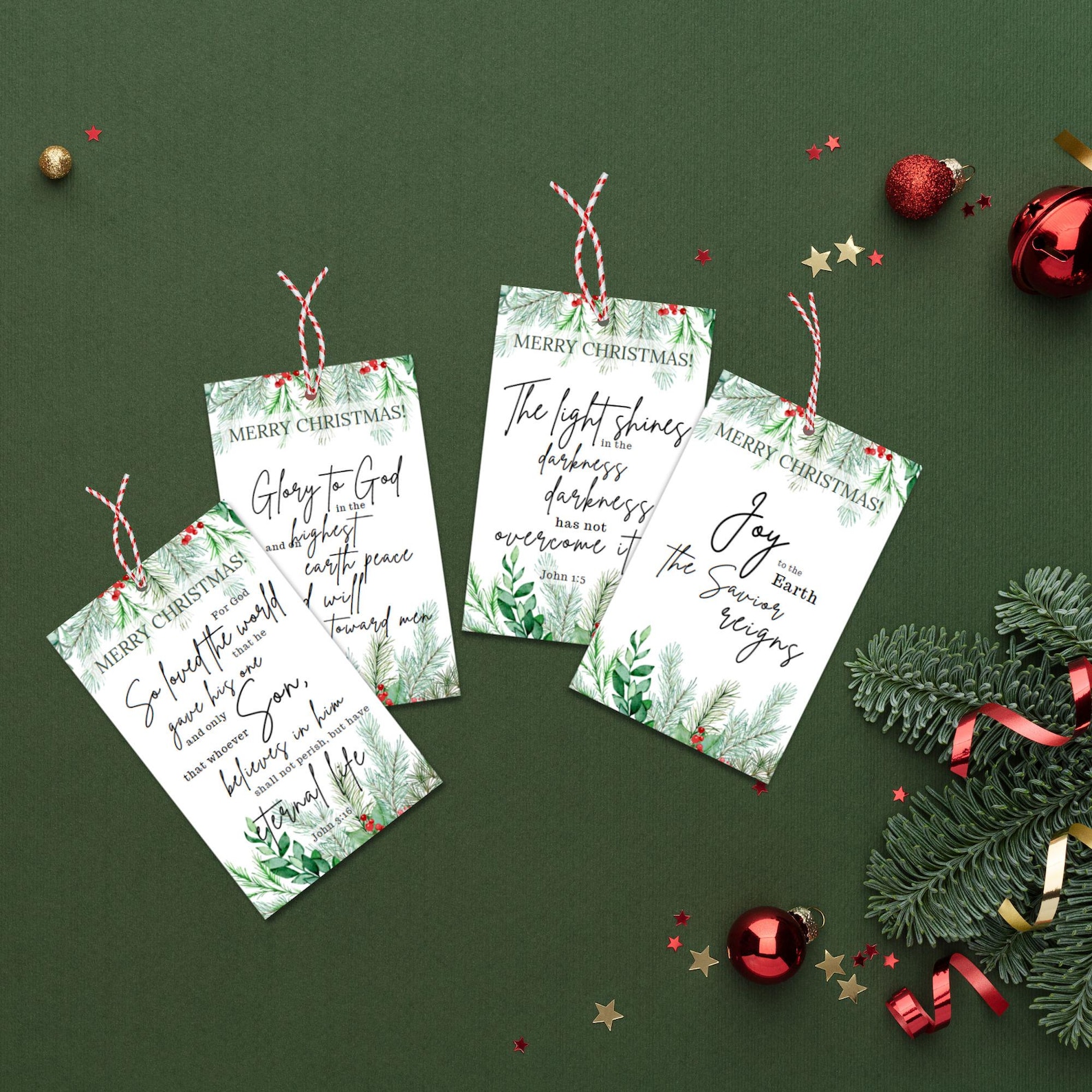 Scripture Christmas Gift Tags, Printable Bible Verse Gift Tags ...