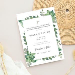 Editable Christian Wedding Invitation Template, Printable Bible Verse 5x7 Wedding Invitation ...