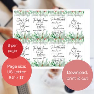 Scripture Christmas Gift Tags, Printable Bible Verse Gift Tags ...