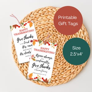 Scripture Thanksgiving Gift Tags: Christian Bible Verse (PDF Download ...