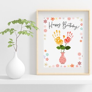 Printable Happy Birthday Handprint Craft, Handmade Birthday Craft for ...