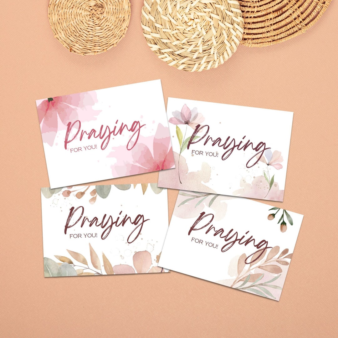 Printable Prayer Cards, Set of 4 Praying for You Cards, Christian Bible ...