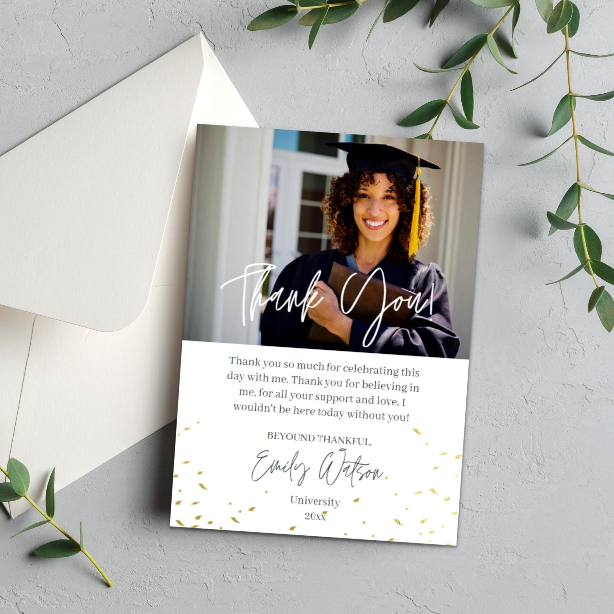 Graduation Thank You Card Template Personalized Graduation - Etsy