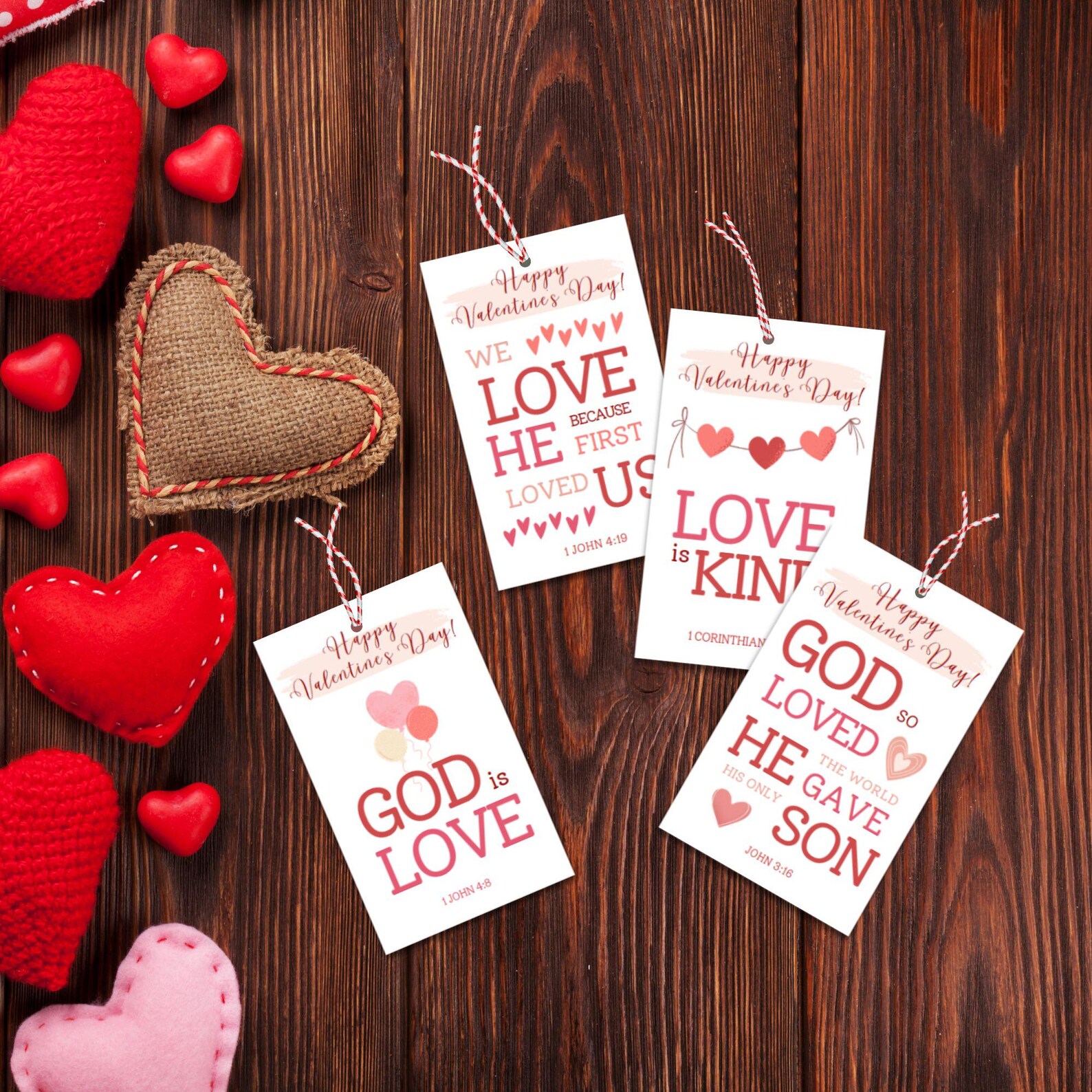 Bible Verse Valentine's Day Gift Tags, Printable Scripture Gift Tags ...