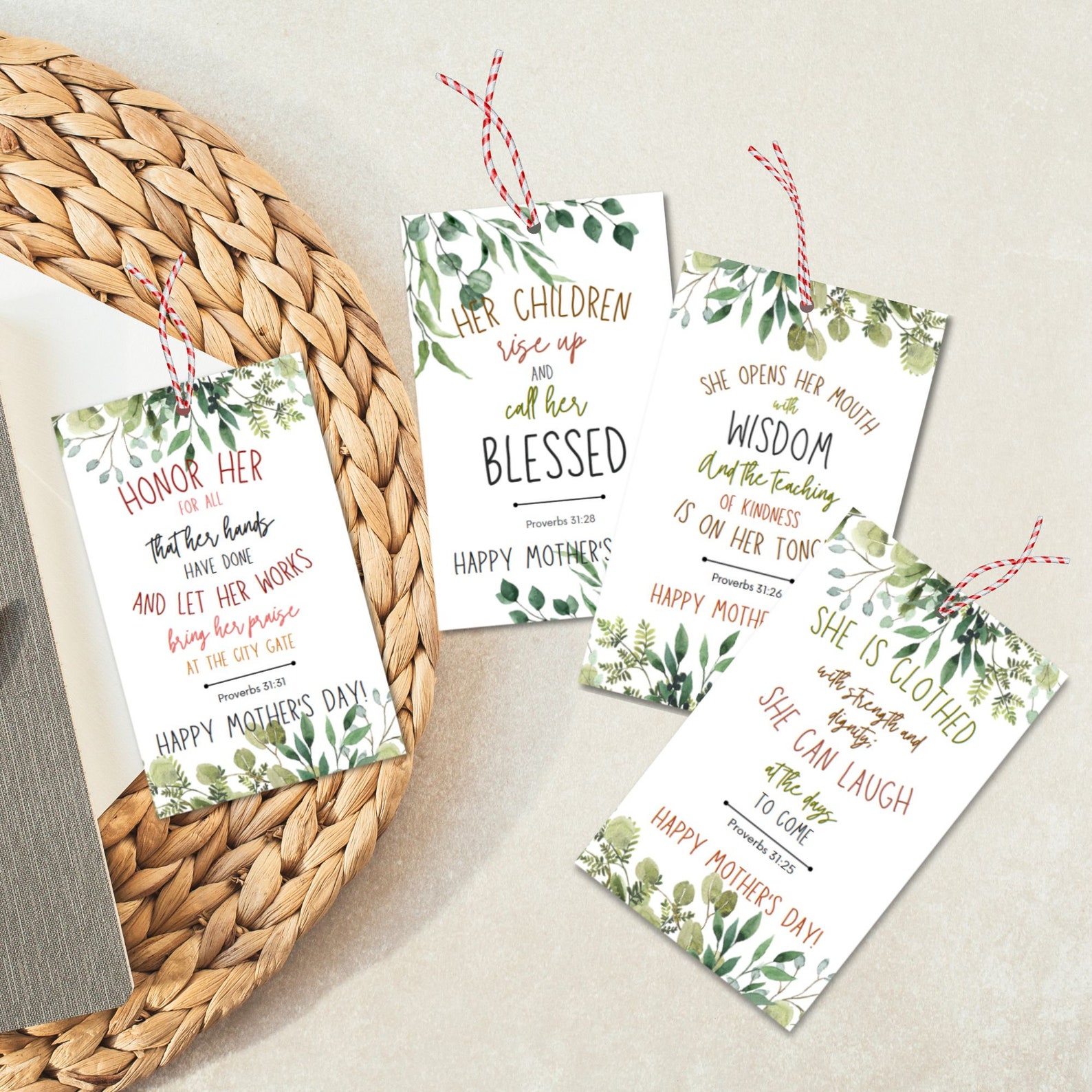 Scripture Mother's Day Gift Tags, 4 Printable Mother's Day Gift Tags ...