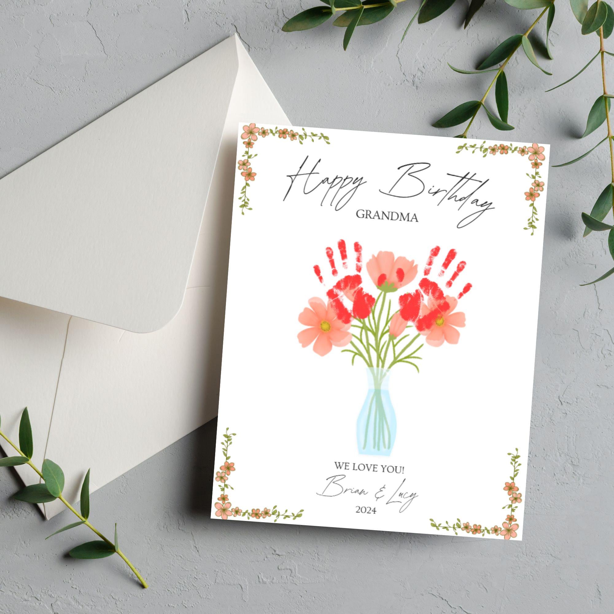 Editable Happy Birthday Handprint Craft From Kids, Personalized ...