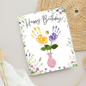 Printable Happy Birthday Handprint Craft, Handmade Birthday Craft for ...