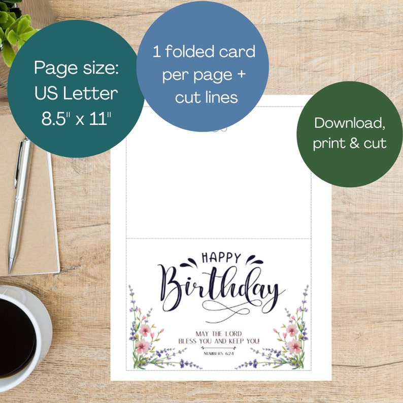 Printable Scripture Birthday Cards: Christian Greeting Card Set ...