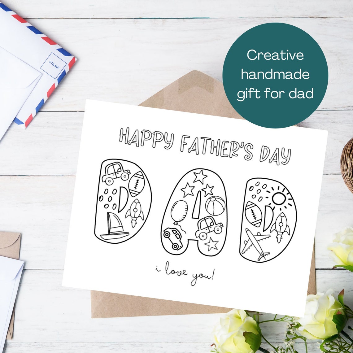 Printable Father's Day Coloring Page, PDF Download Father's Day Craft ...
