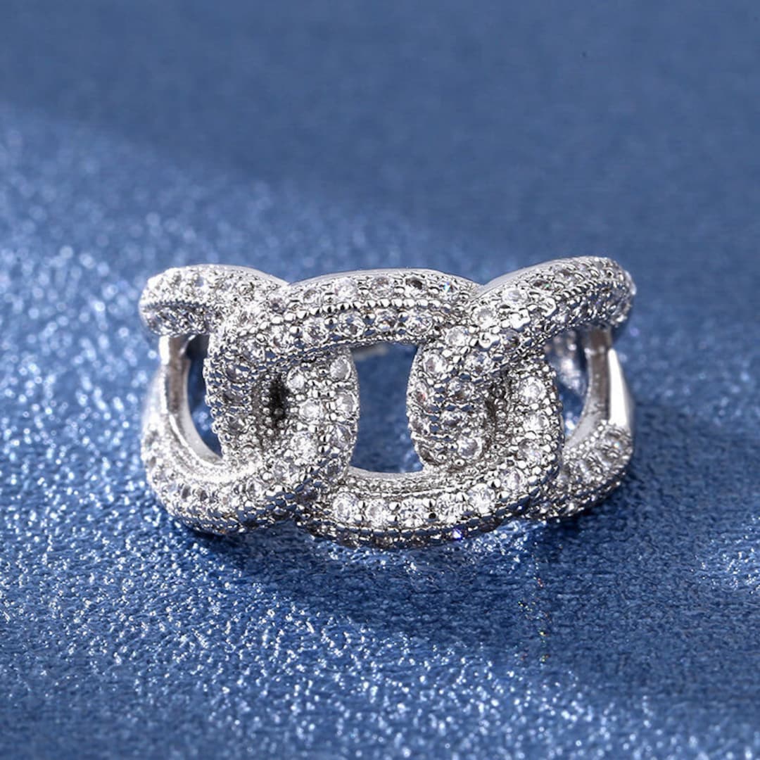 Criss Cross Wedding Ring, Adjustable Wedding Ring for Women, 14K White ...