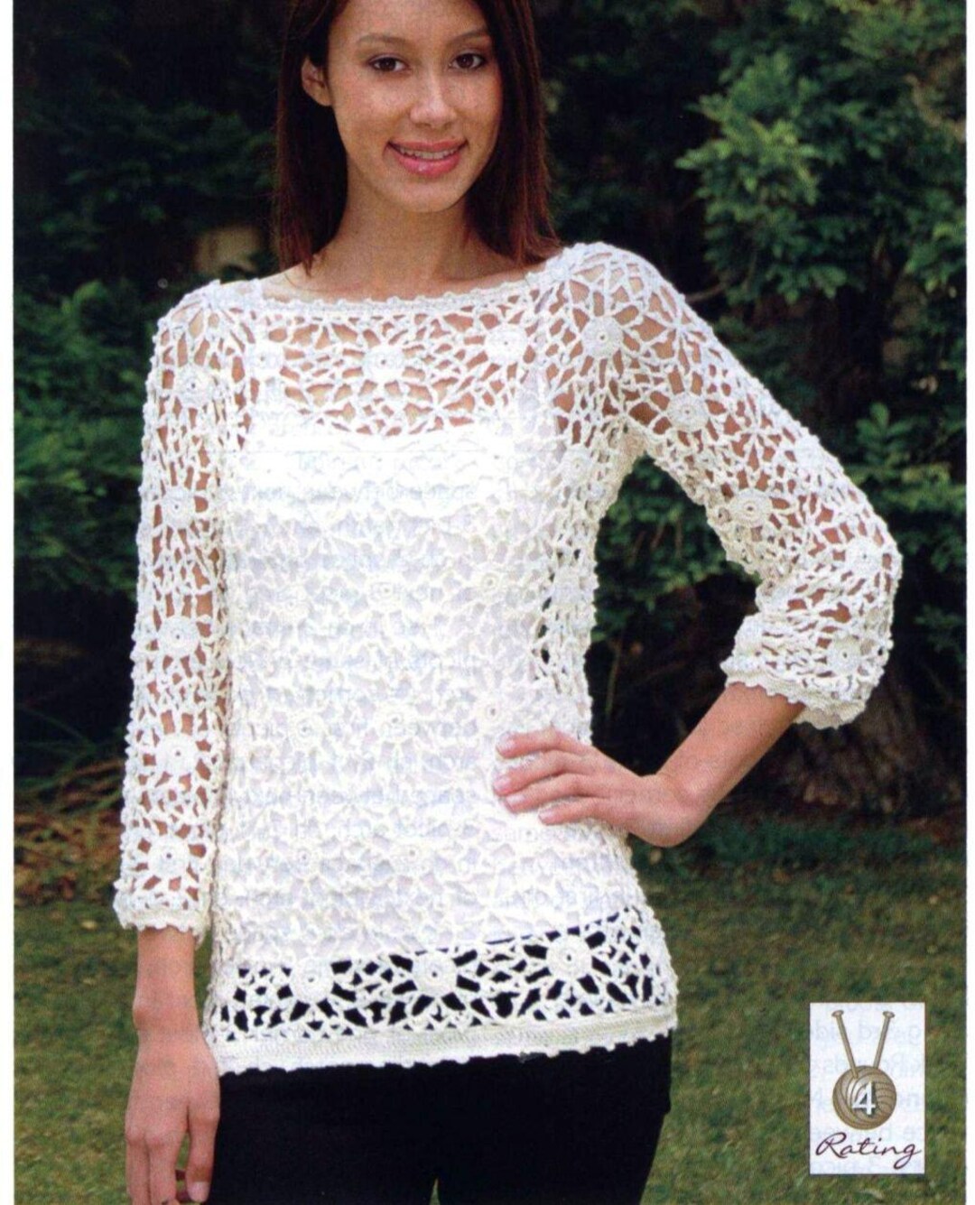 Lace Flower Squares Crochet Tunic Pattern (PDF Download) - Etsy Canada