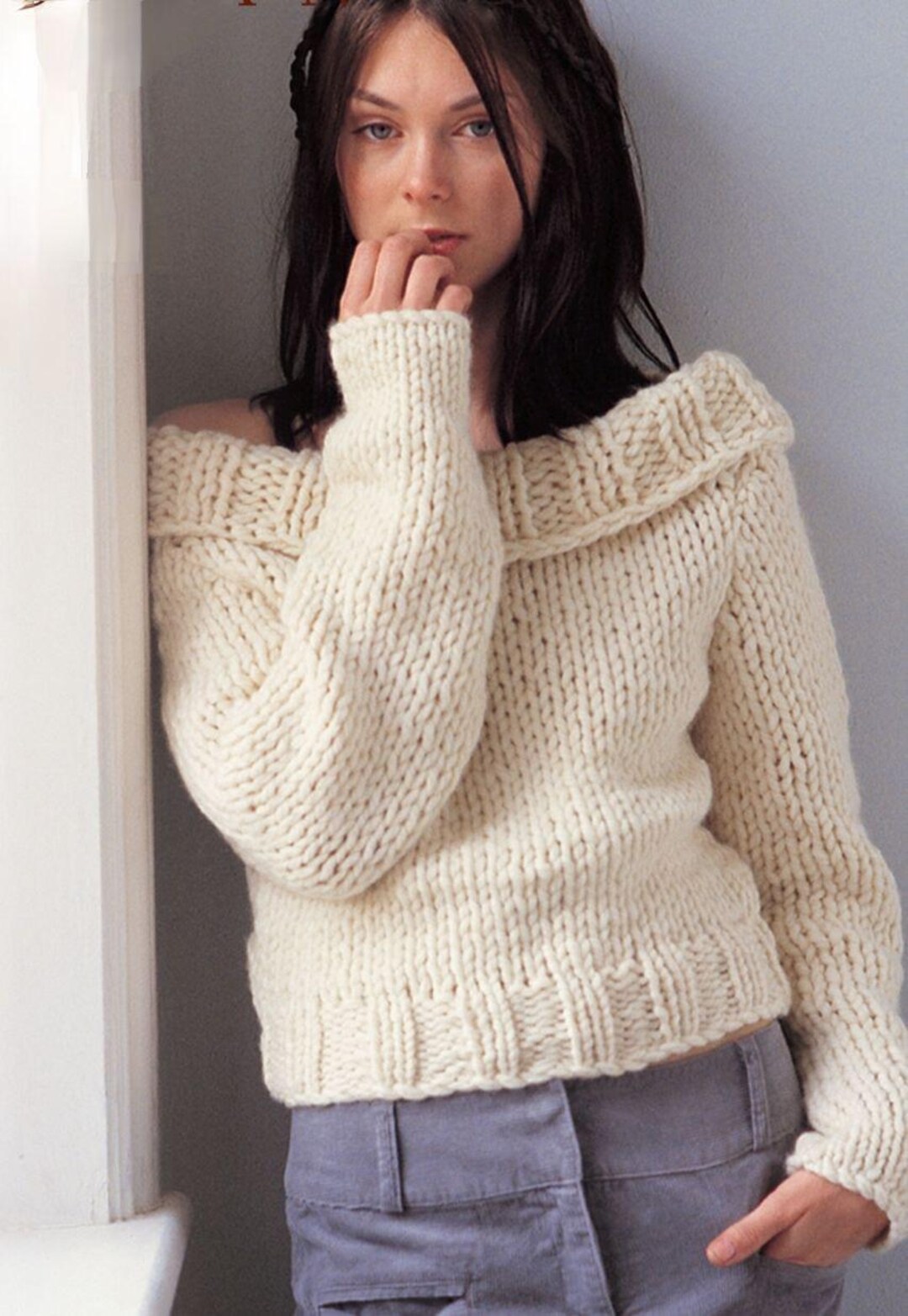 Sweater Knitting Pattern, Women Ladies Sweater Pattern, Shoulder ...