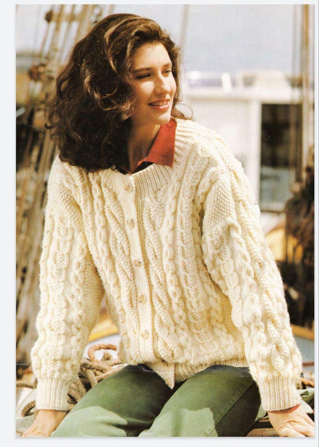 Cardigan Pattern, Aran Cardigan Pattern, Round Neck, Cardigan Knitting ...