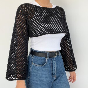 Crochet Mesh Top Pattern , Mesh Sweater, Crop Sweater, Mesh Pattern ...