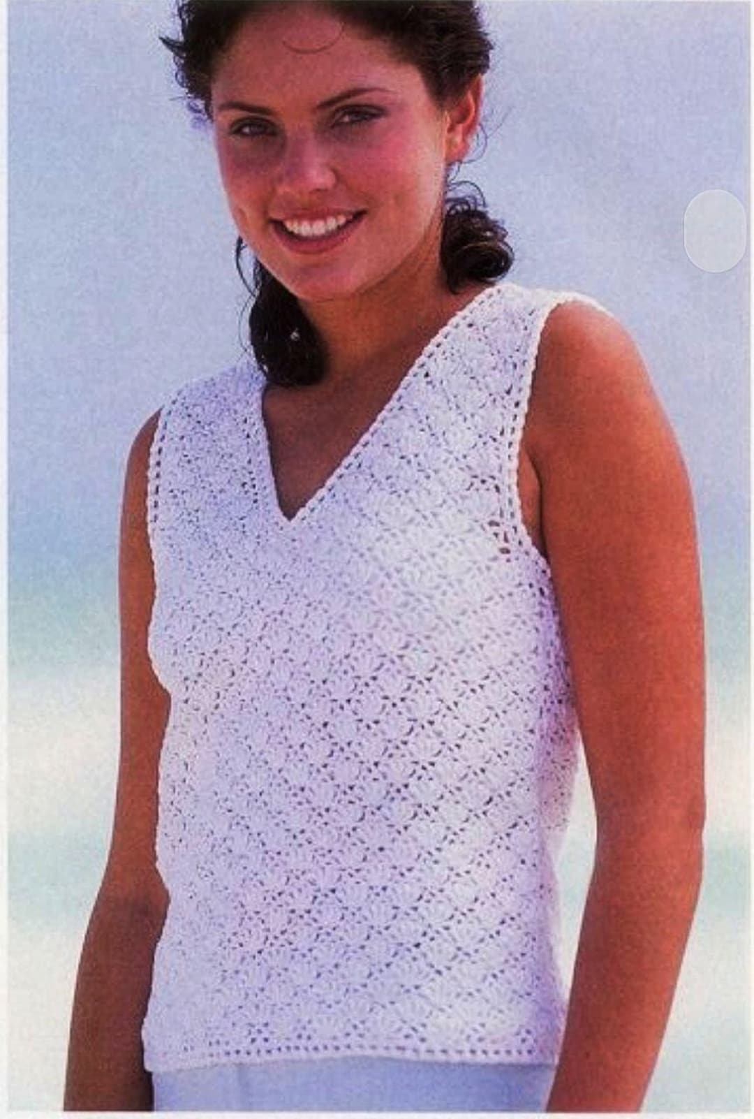 Top Crochet Pattern, Shell Lace Top Crochet Pattern, T-shirt Crochet ...