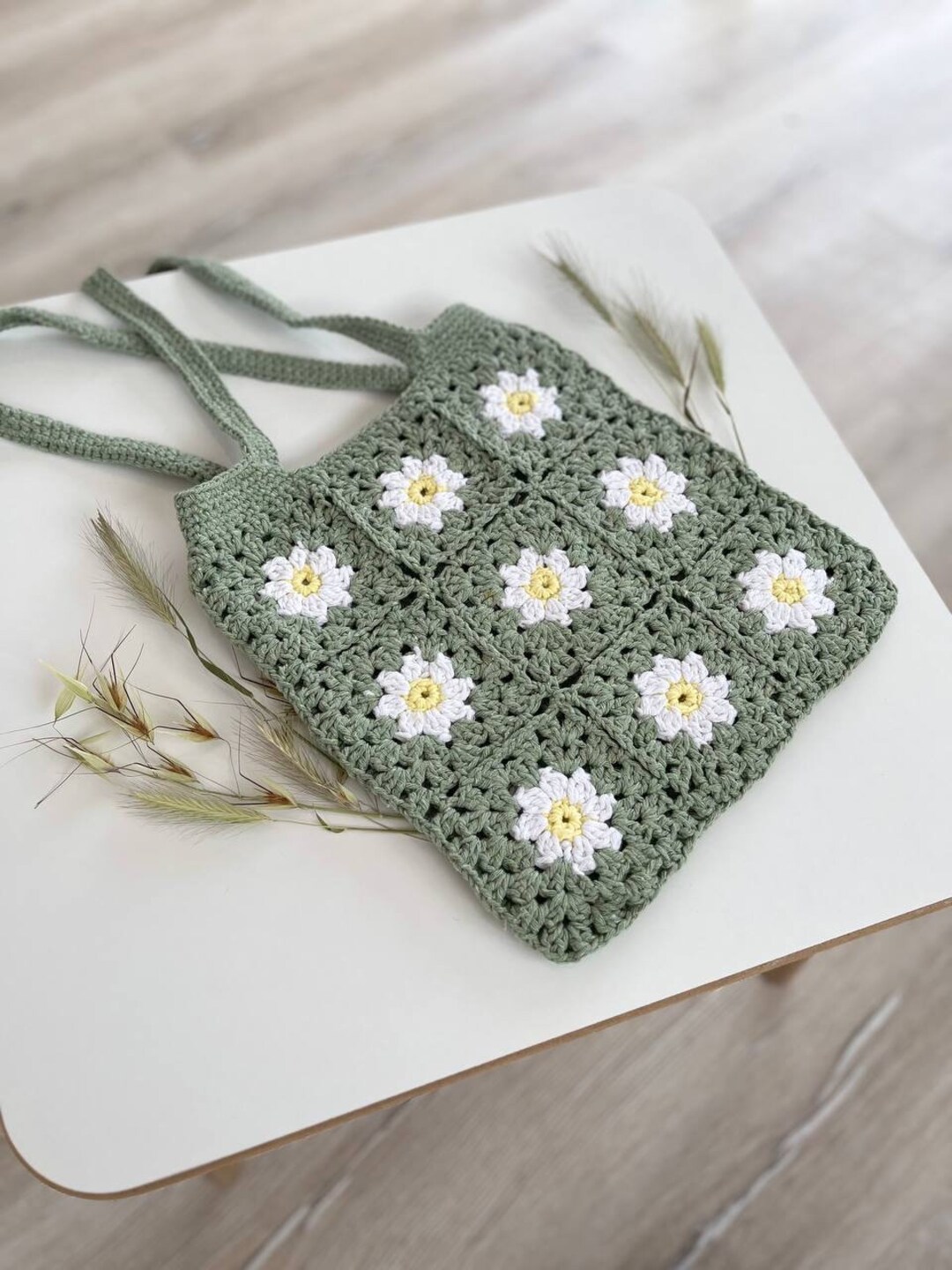 Crochet Daisy Granny Square Bag Pattern (PDF Download) - Etsy