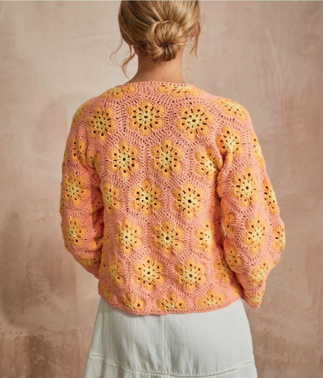Motif Flower Cardigan Crochet Pattern: Granny Square Design (PDF) - Etsy