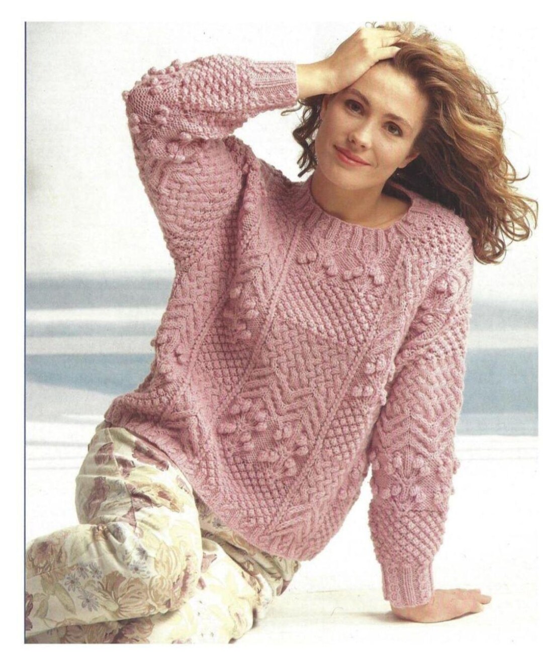 Sweater Aran Knitting Pattern , Aran Sweater, Knit Sweaters Pattern ...