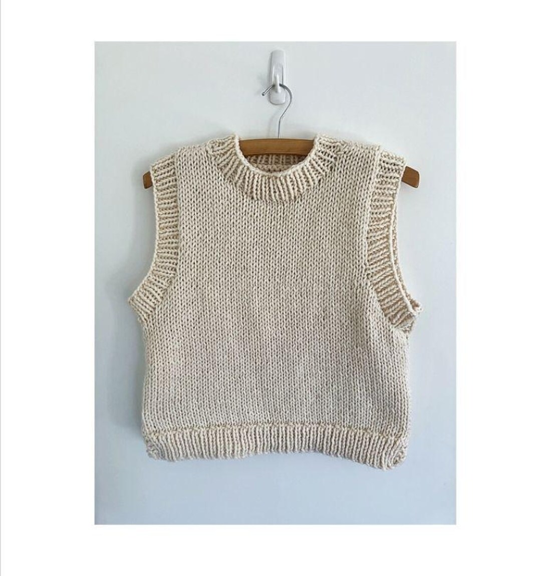 Knitting Pattern Waistcoat Vest Chunky Bulky Vest Sleeveless Top ...