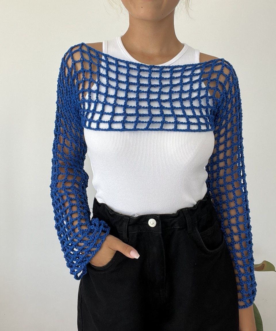 Mesh Top Large Mesh Top Crochet Mesh Top Pattern Crop Mesh - Etsy Australia