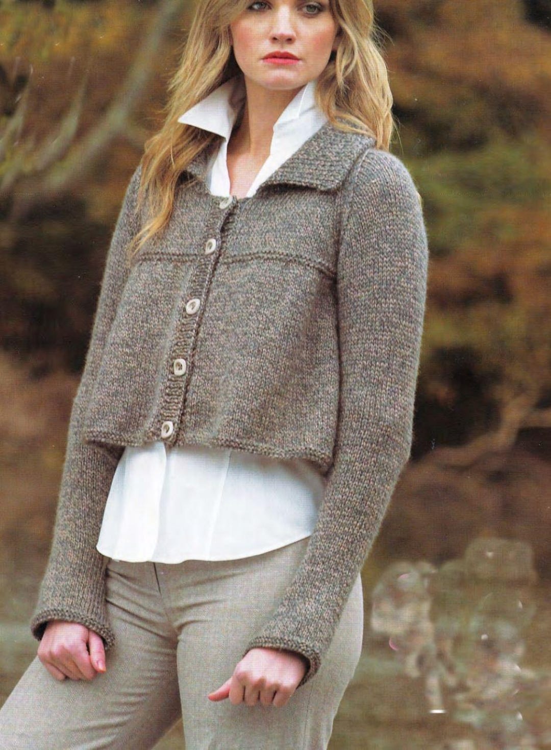 Cardigan Knitting Pattern Jacket Women Ladies Pattern Cropped Aran ...