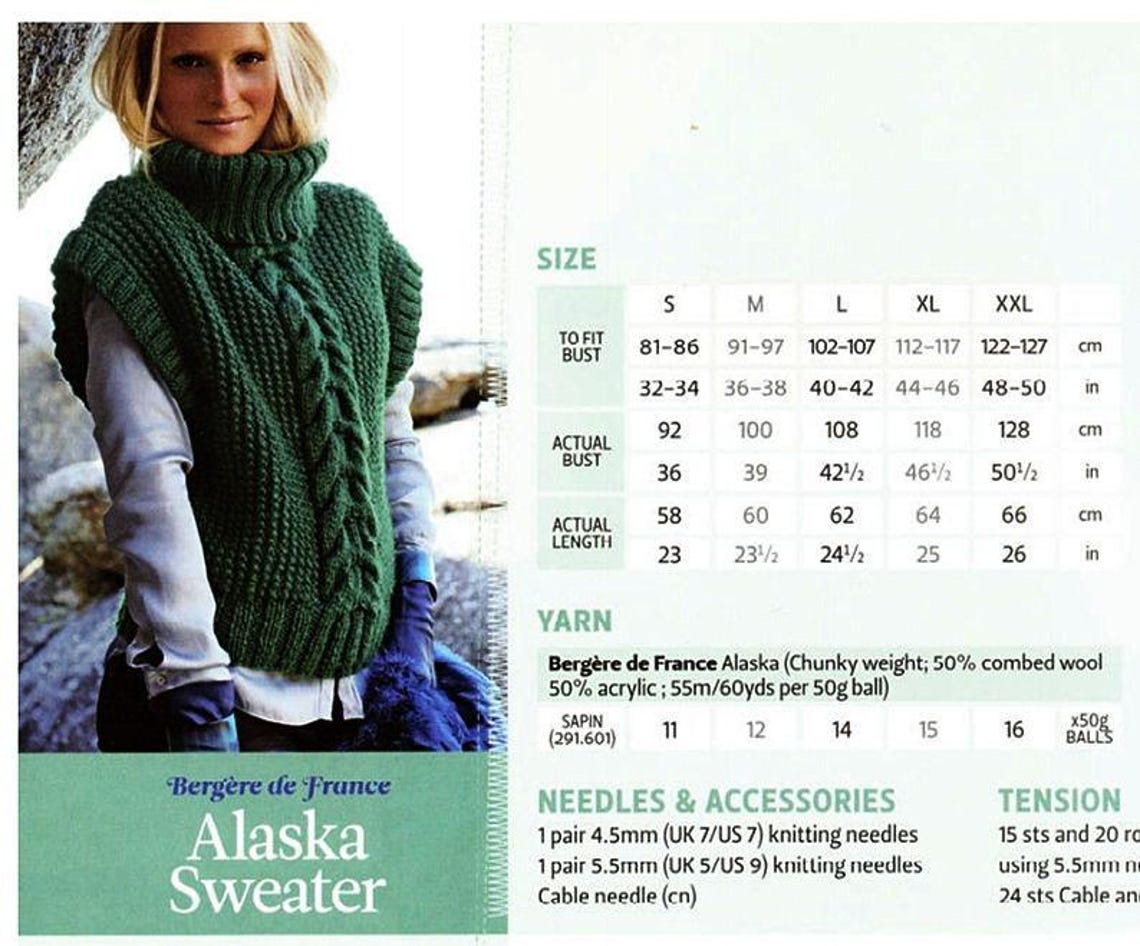 Waistcoat Pattern Women Chunky Bulky Vest Top Knitting Sleeveless ...