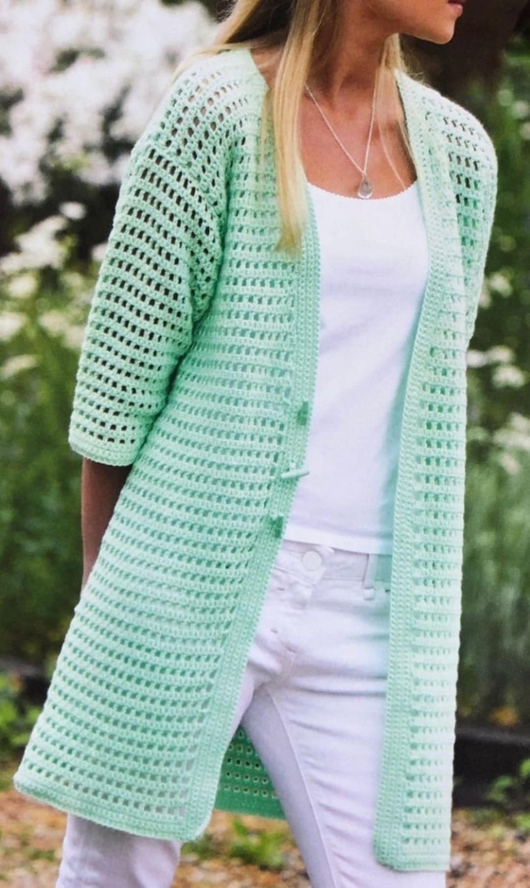 Crochet Mesh Cardigan , Summer Cardigan, PDF Crochet Pattern womens ...