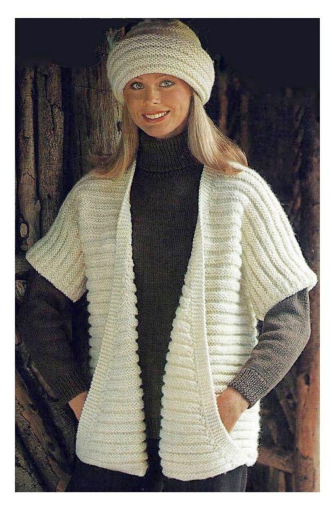 Cardigan Sweater Jacket Knitting Pattern Women Ladies Easy Pattern ...