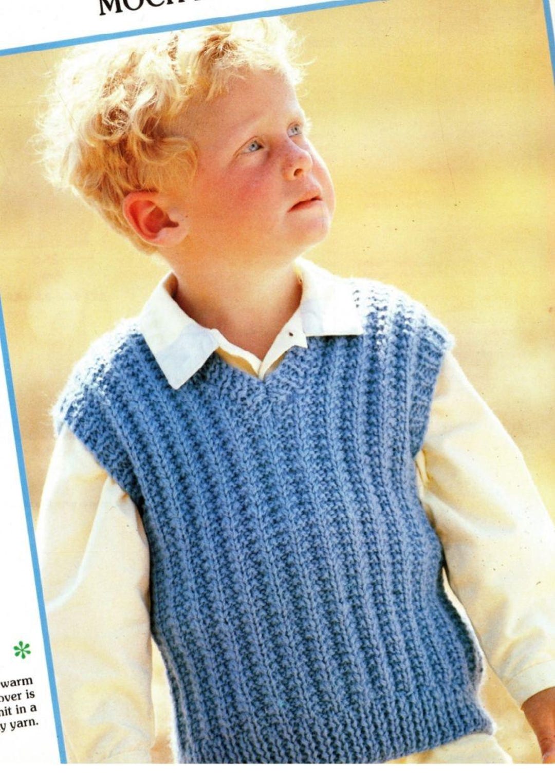 Boys Vest Knitting Pattern, Easy Ribbed Vest Waistcoat Boys Children ...