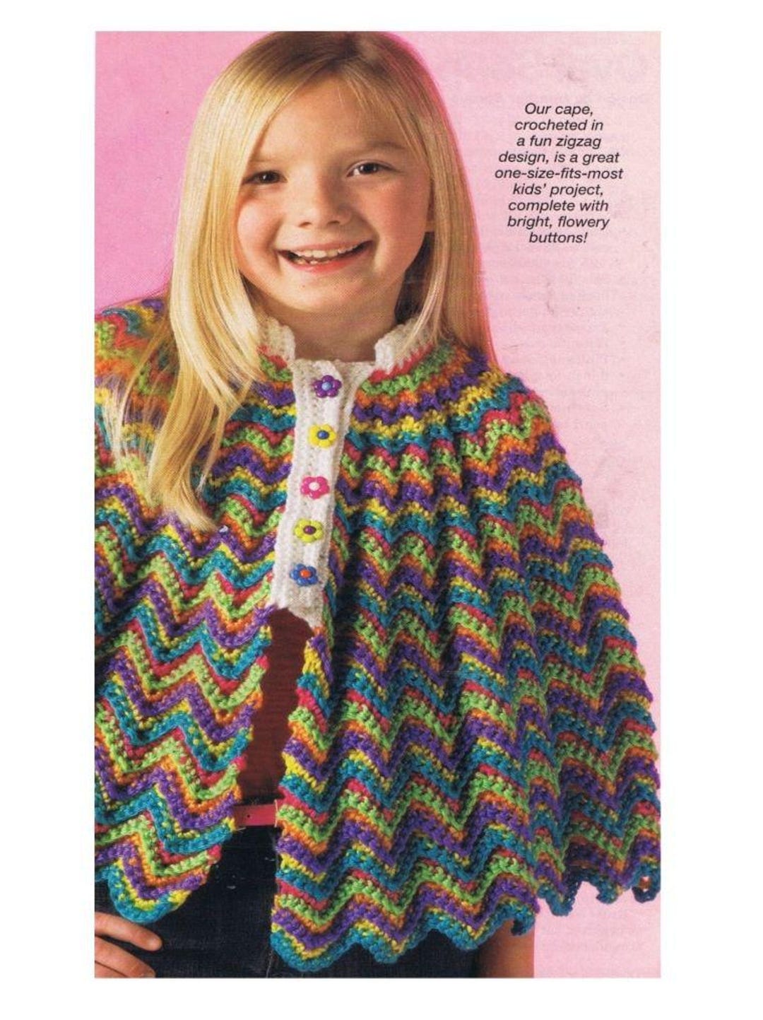 Girls Crochet Poncho Pattern: Easy Cardigan (PDF) - Etsy
