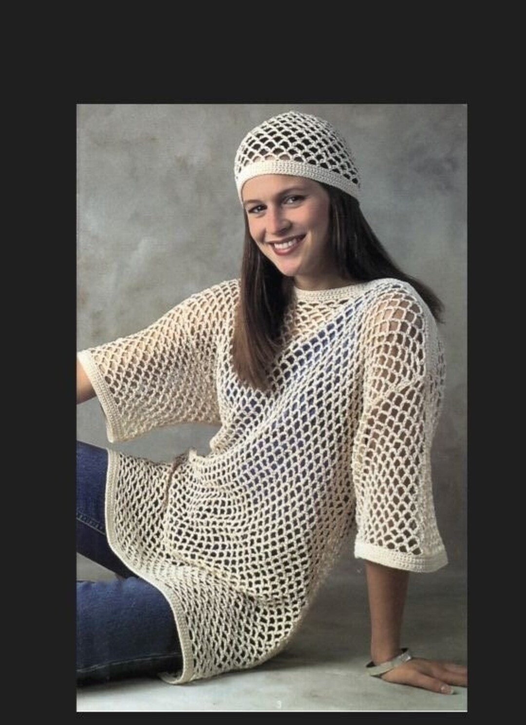 Mesh Sweater Crochet Pattern, Cover up Crochet Pattern, Mesh Tunic ...