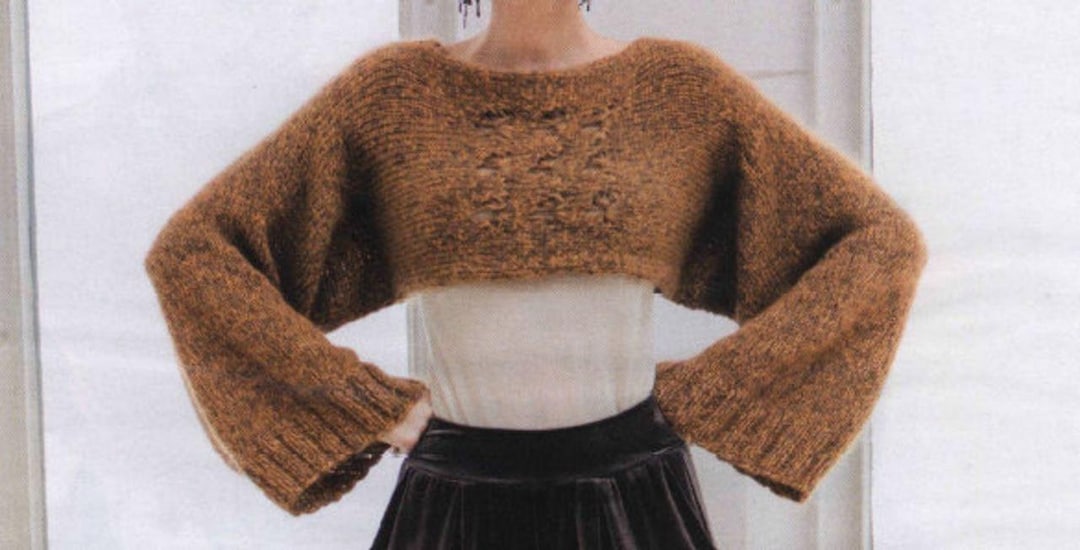 Cropped Sweater Knitting Pattern Shrug Easy Women Top Chunky Pattern ...