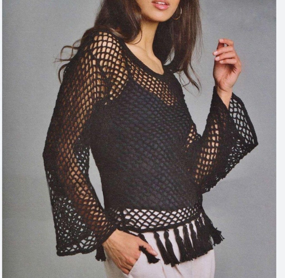 CROCHET PATTERN Sweater, Crochet Mesh Sweater, Mesh Top, Instant PDF ...