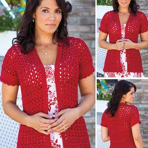 Crochet Cardigan Pattern: Lacy Jacket Design (PDF Download, Sizes S-3XL ...