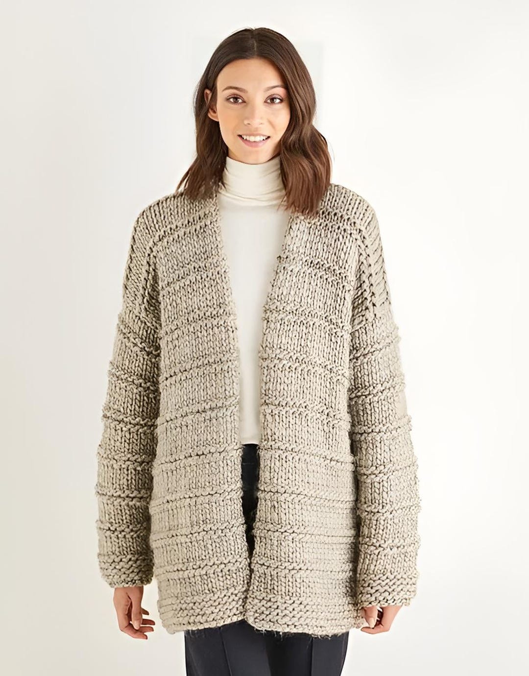 Cardigan Knitting Pattern, Long Cardigan, Easy Pattern Cardigan Pdf ...