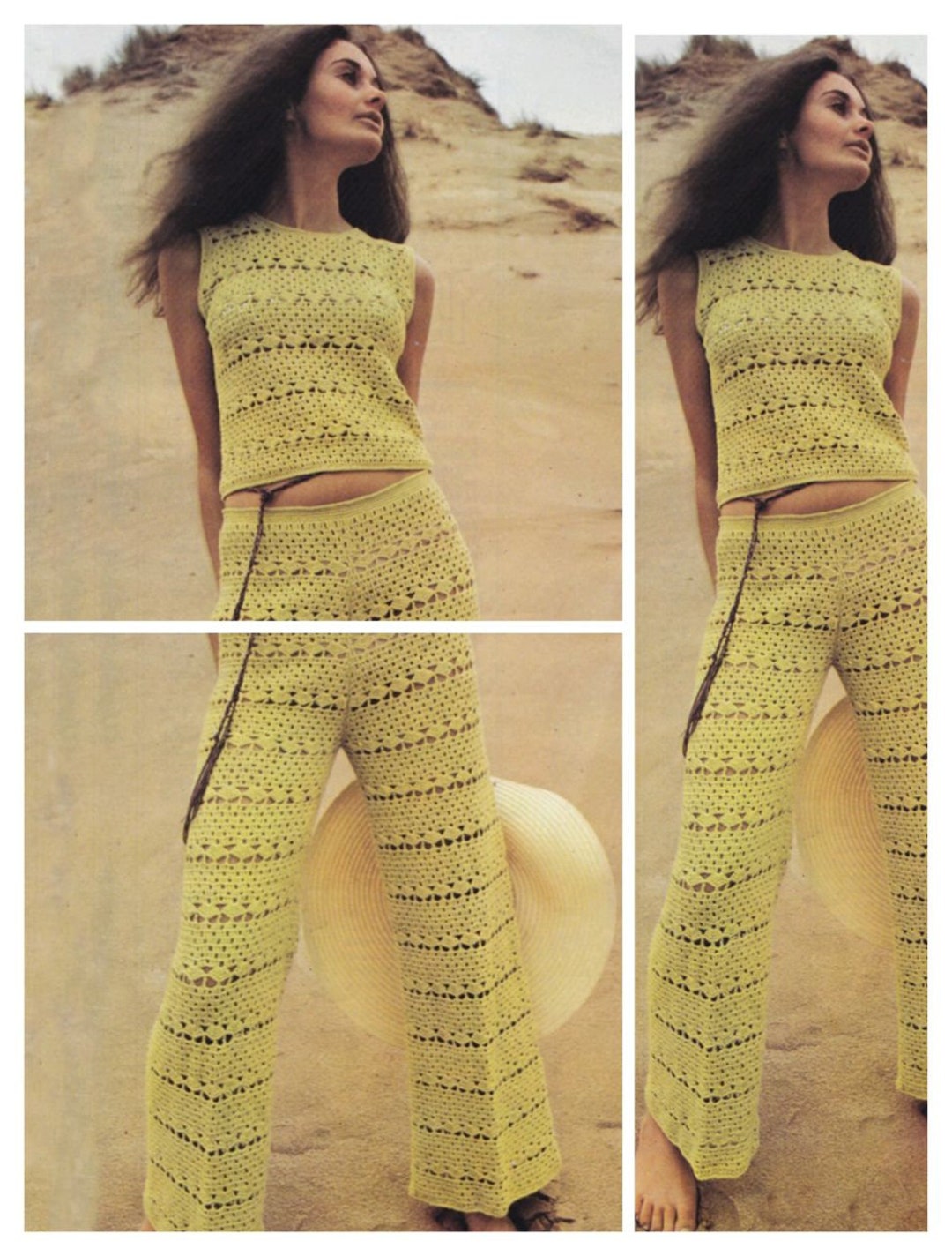 Crochet Top and Crochet Trousers Pattern, Lacy Crochet Top, Pants ...