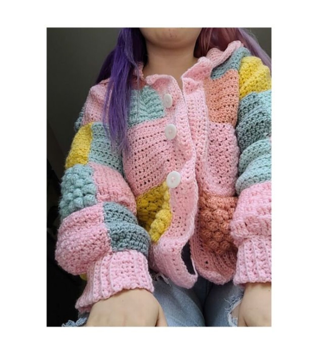 Patchwork Cardigan Crochet Pattern, Patchwork Sweater Crochet Pattern ...