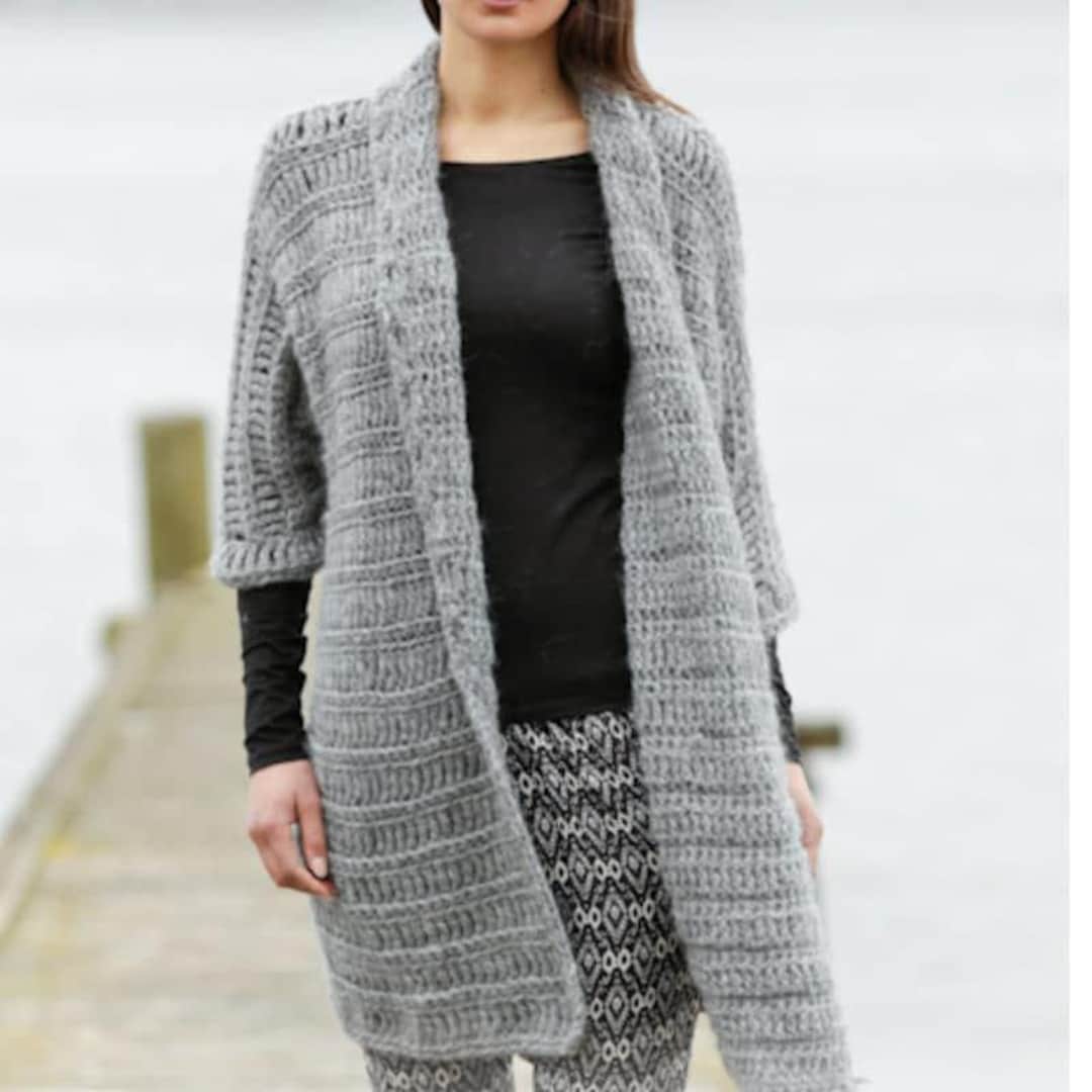 Easy Cardigan Crochet Pattern Women Long Cardigan Crochet Pattern Pdf ...