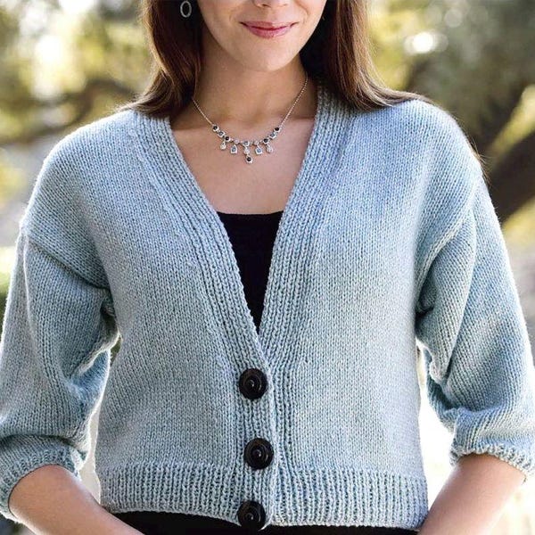 Cropped Cardigan Knitting Pattern - Etsy UK