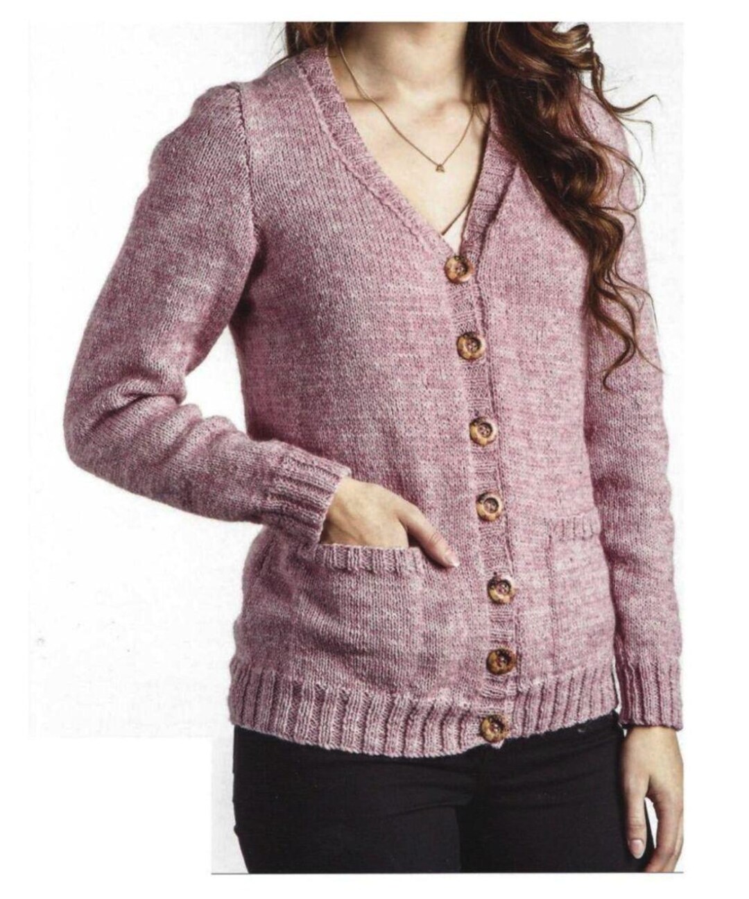 Classic Cardigan Knitting Pattern Women Ladies Summer Cardigan V-neck ...