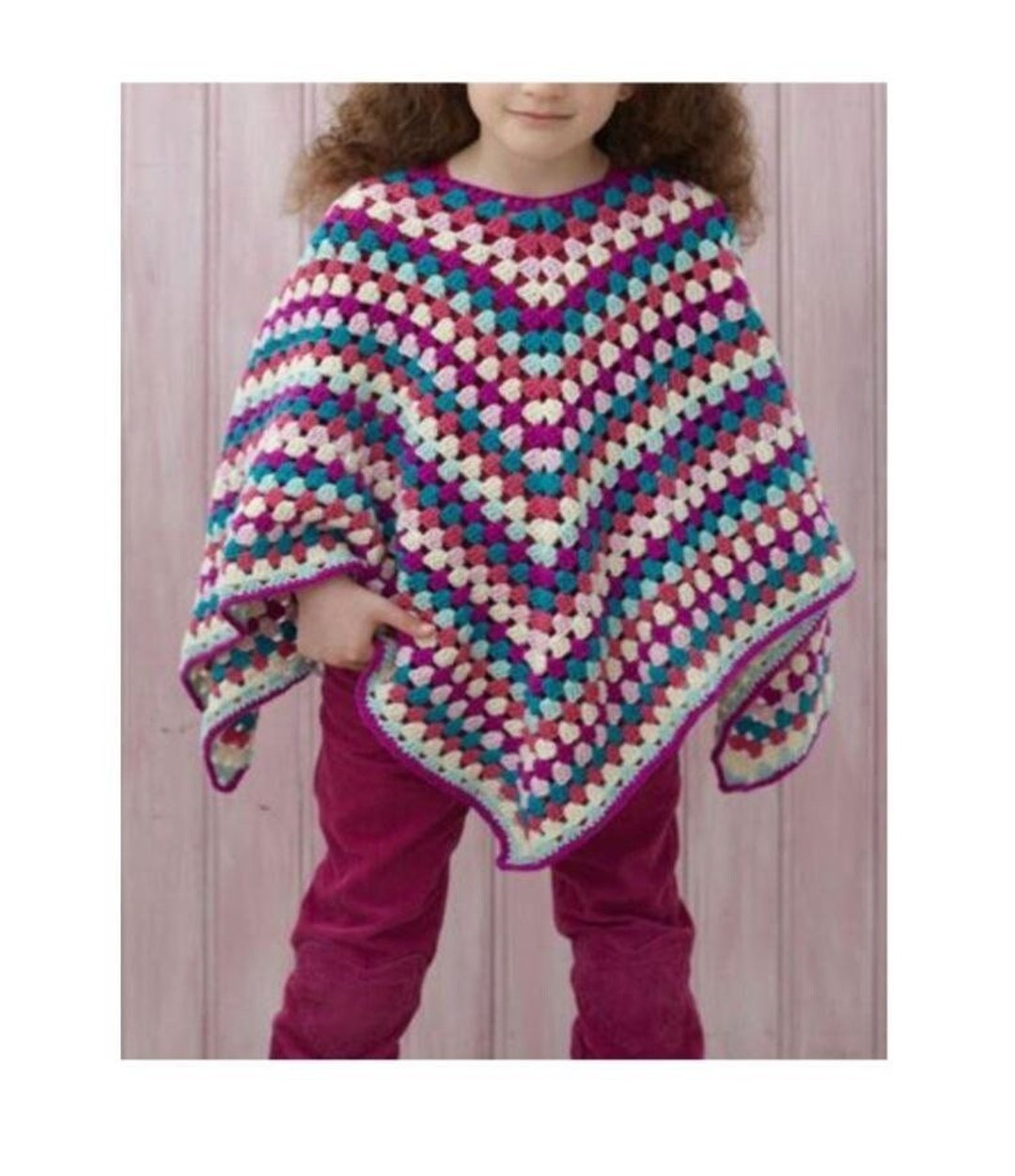 Poncho Kids Crochet Pattern, Easy Crochet Poncho, Kids Children Poncho ...